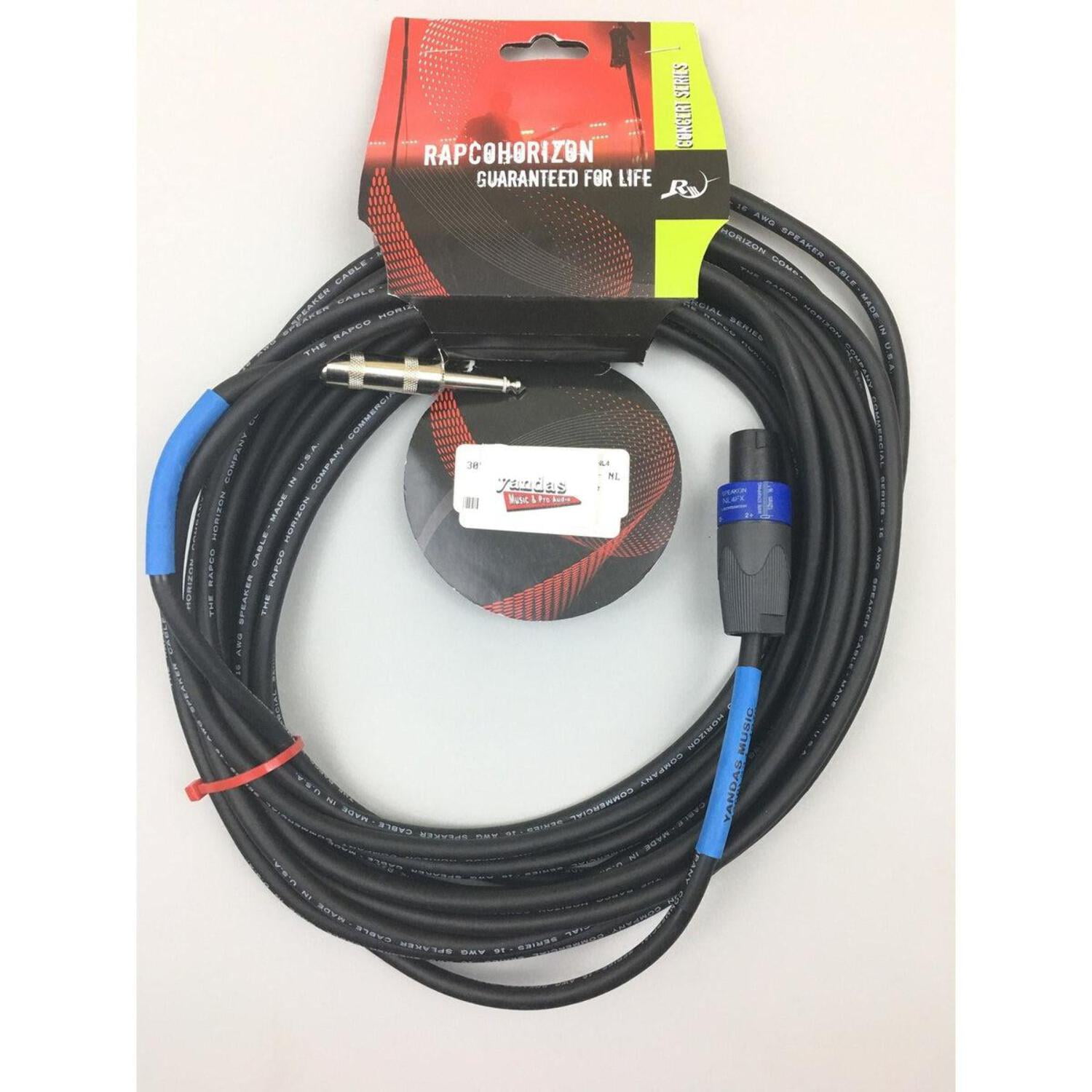 Rapco 30' 16 Gauge Speaker Cable | Speakon - 1/4" - Walmart.com
