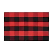 PK.Ztopia Buffalo Plaid Rug 23.6 x 51.2 inches Cotton Outdoor Checkered ...