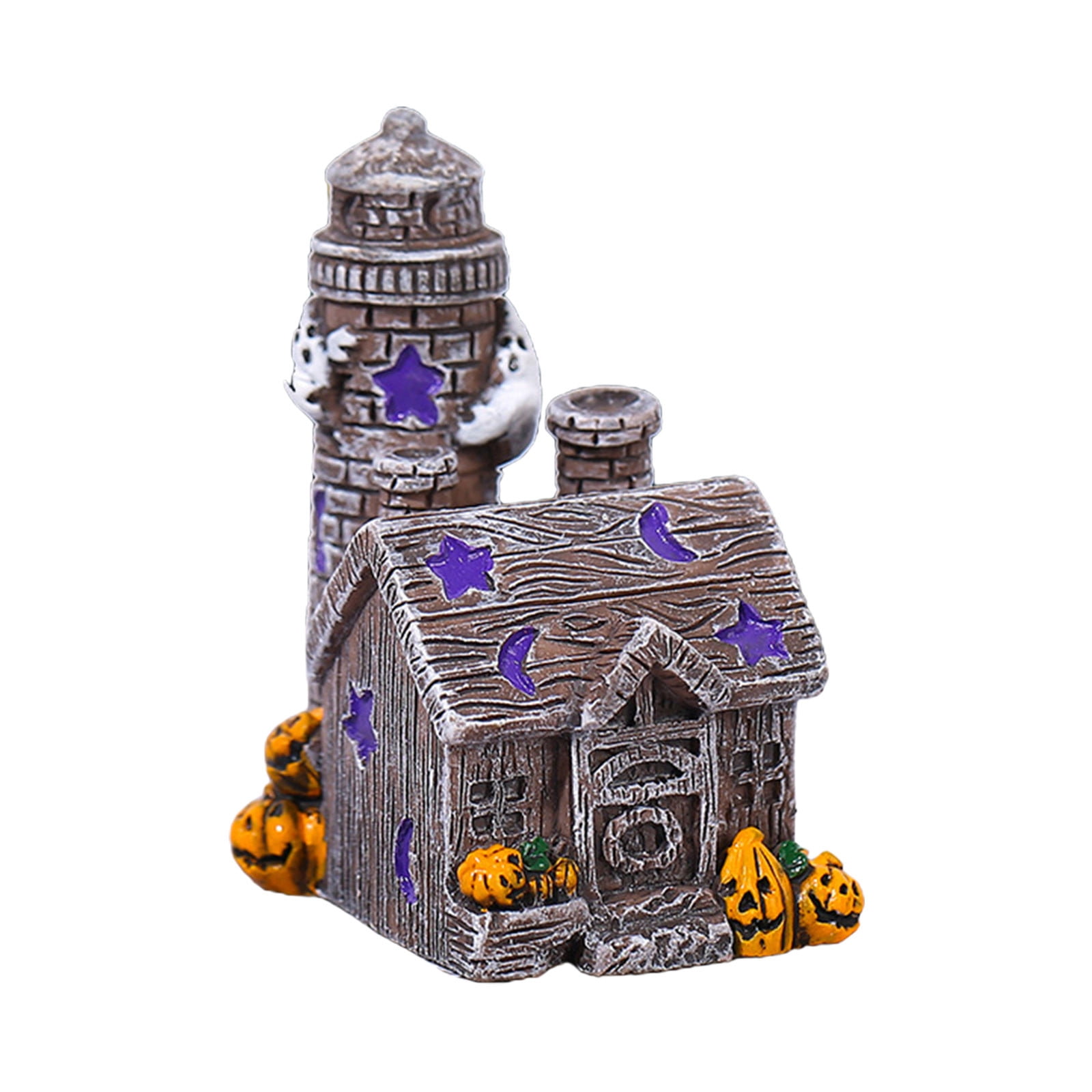 Rapeiae Haunted House Figurine with Ghost Pumpkin for Halloween ...