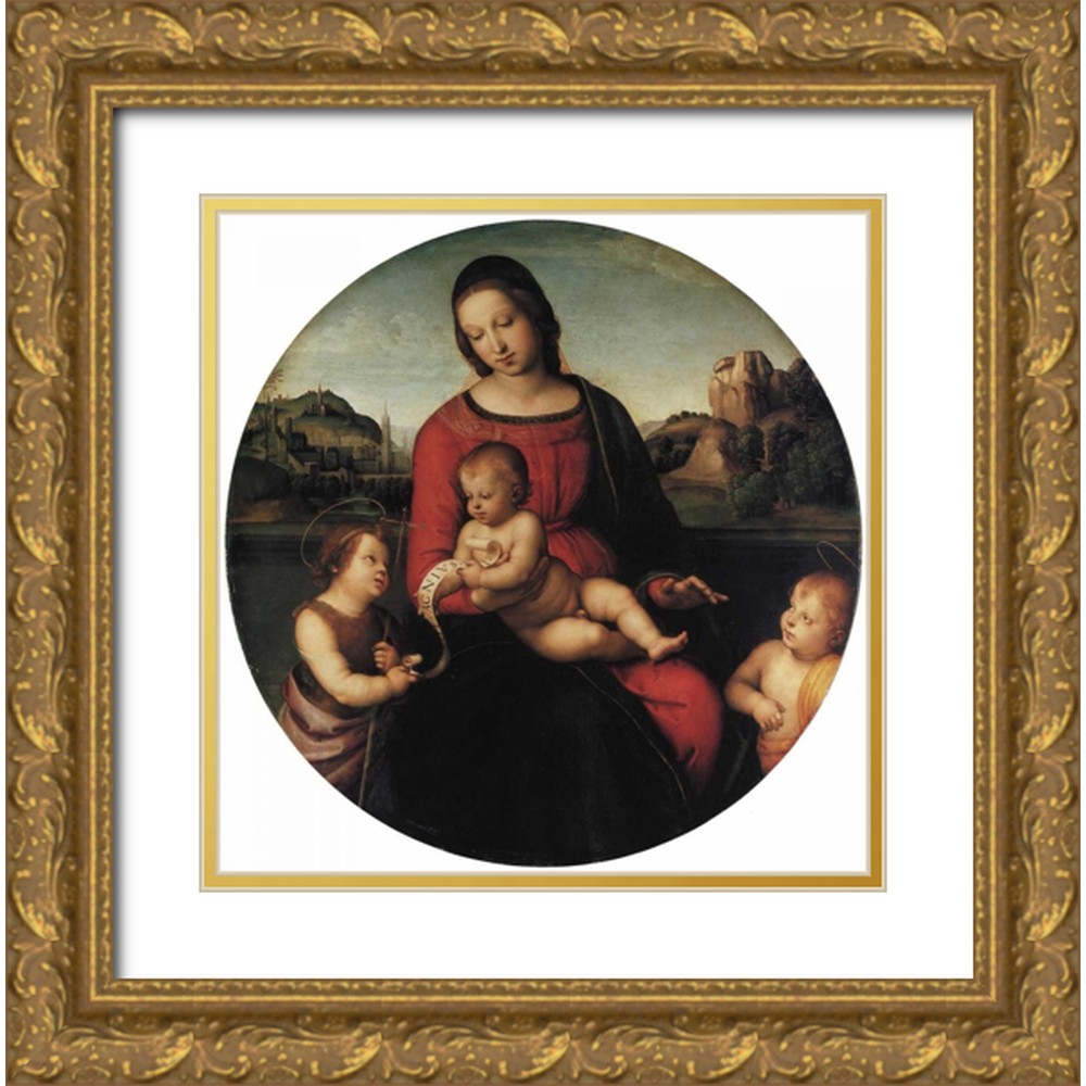 Raphael 12x12 Gold Ornate Wood Framed with Double Matting Museum Art ...