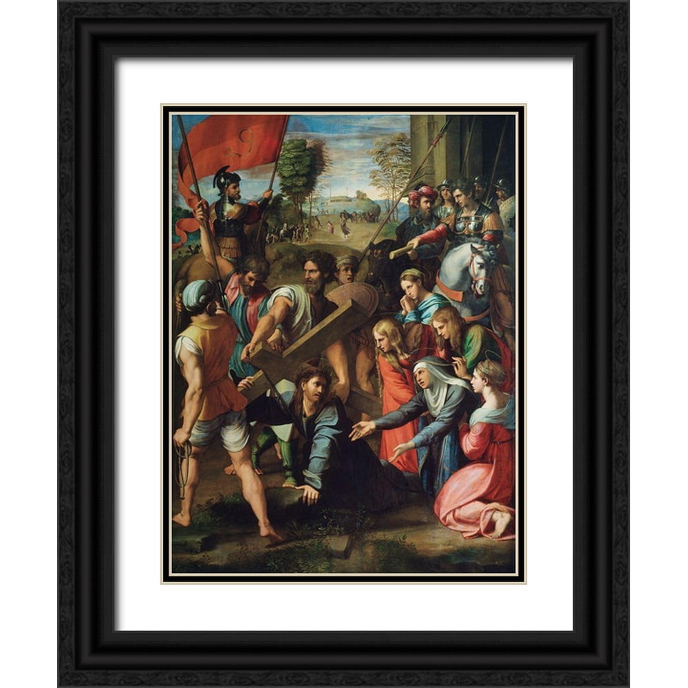 Raphael 12x14 Black Ornate Wood Framed with Double Matting Museum Art ...