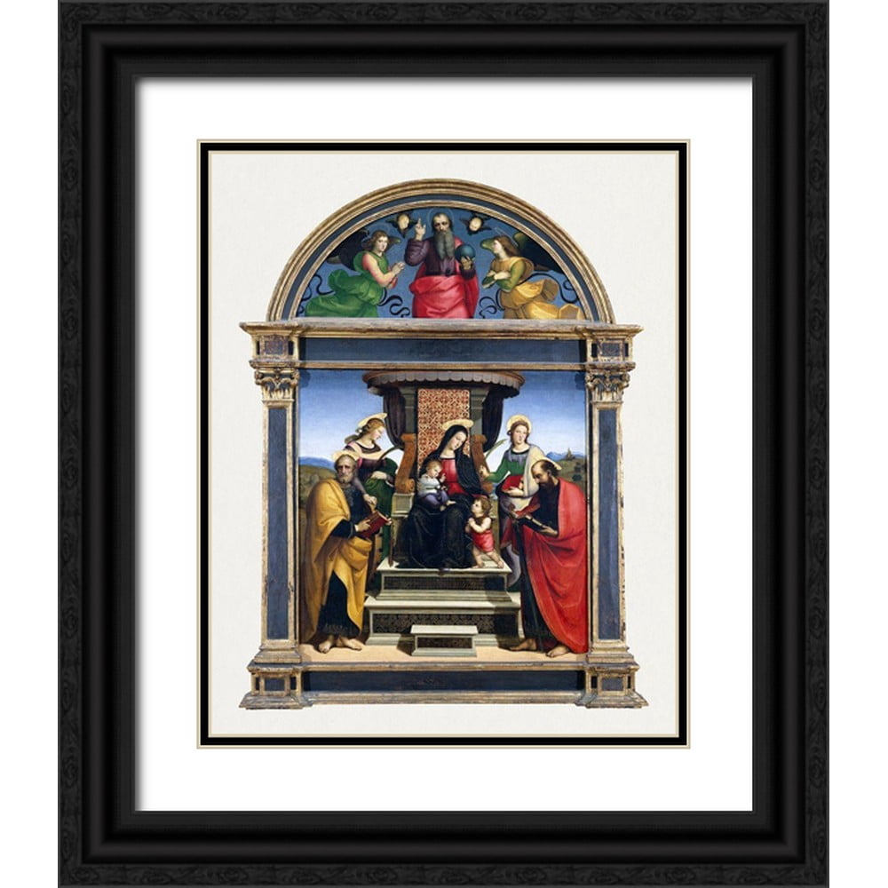 Raphael 12x14 Black Ornate Wood Framed with Double Matting Museum Art ...