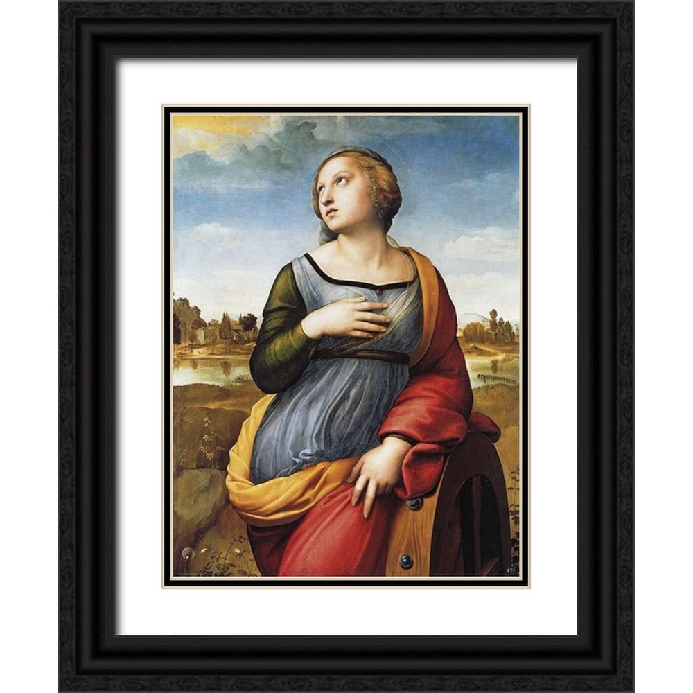 Raphael 12x14 Black Ornate Wood Framed with Double Matting Museum Art ...