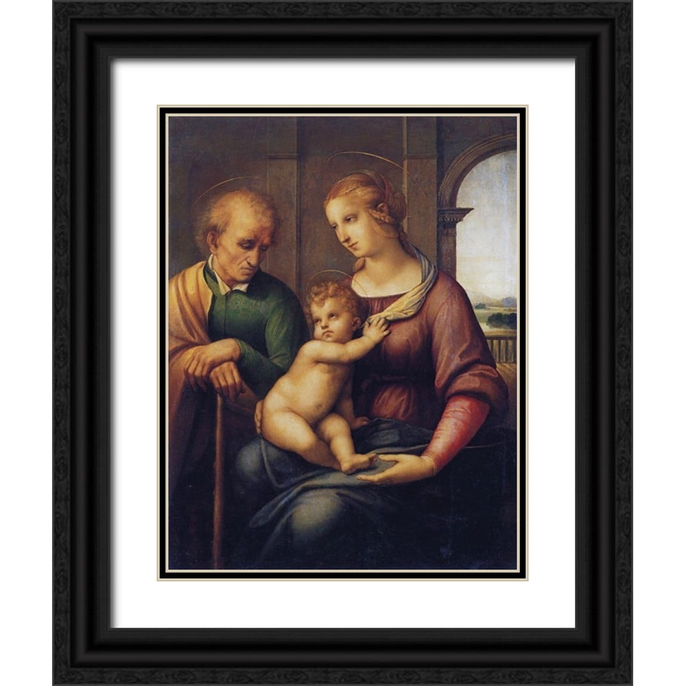 Raphael 19x24 Black Ornate Wood Framed with Double Matting Museum Art ...