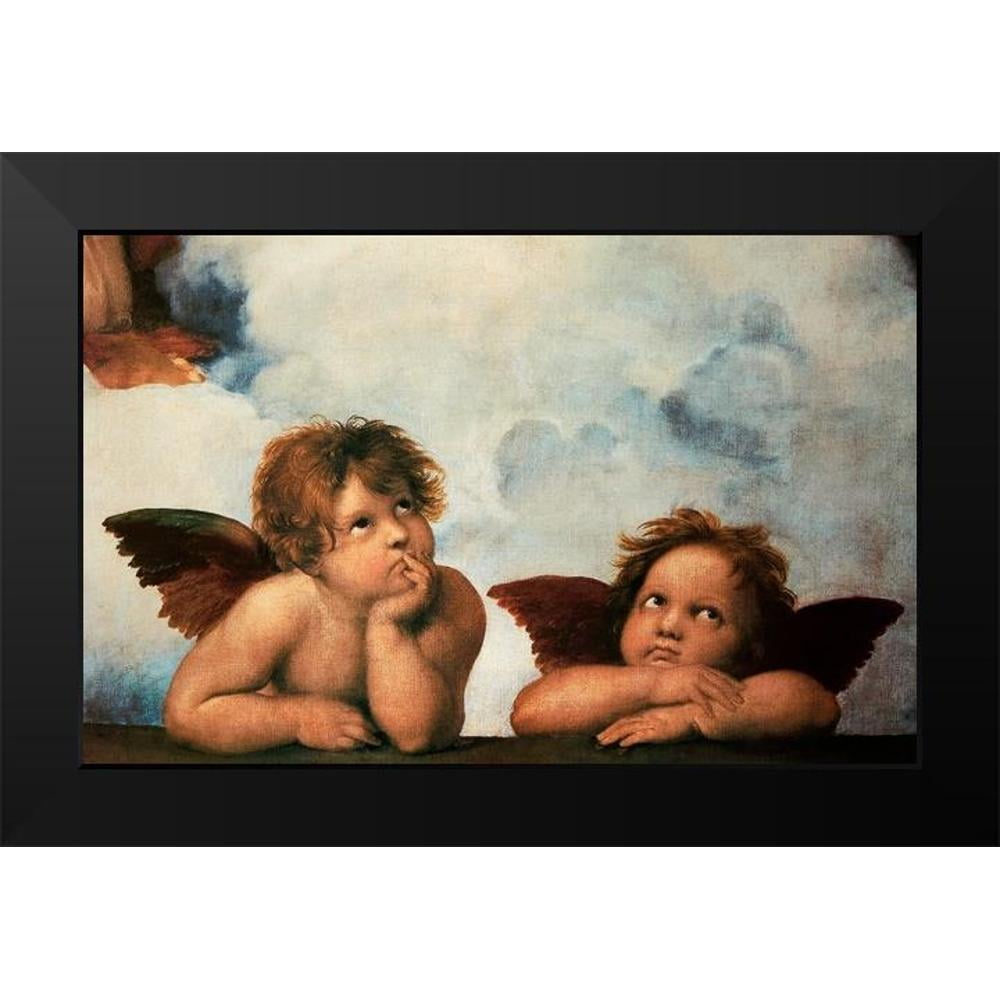 Raphael 24x17 Black Modern Framed Museum Art Print Titled - Cherubs ...