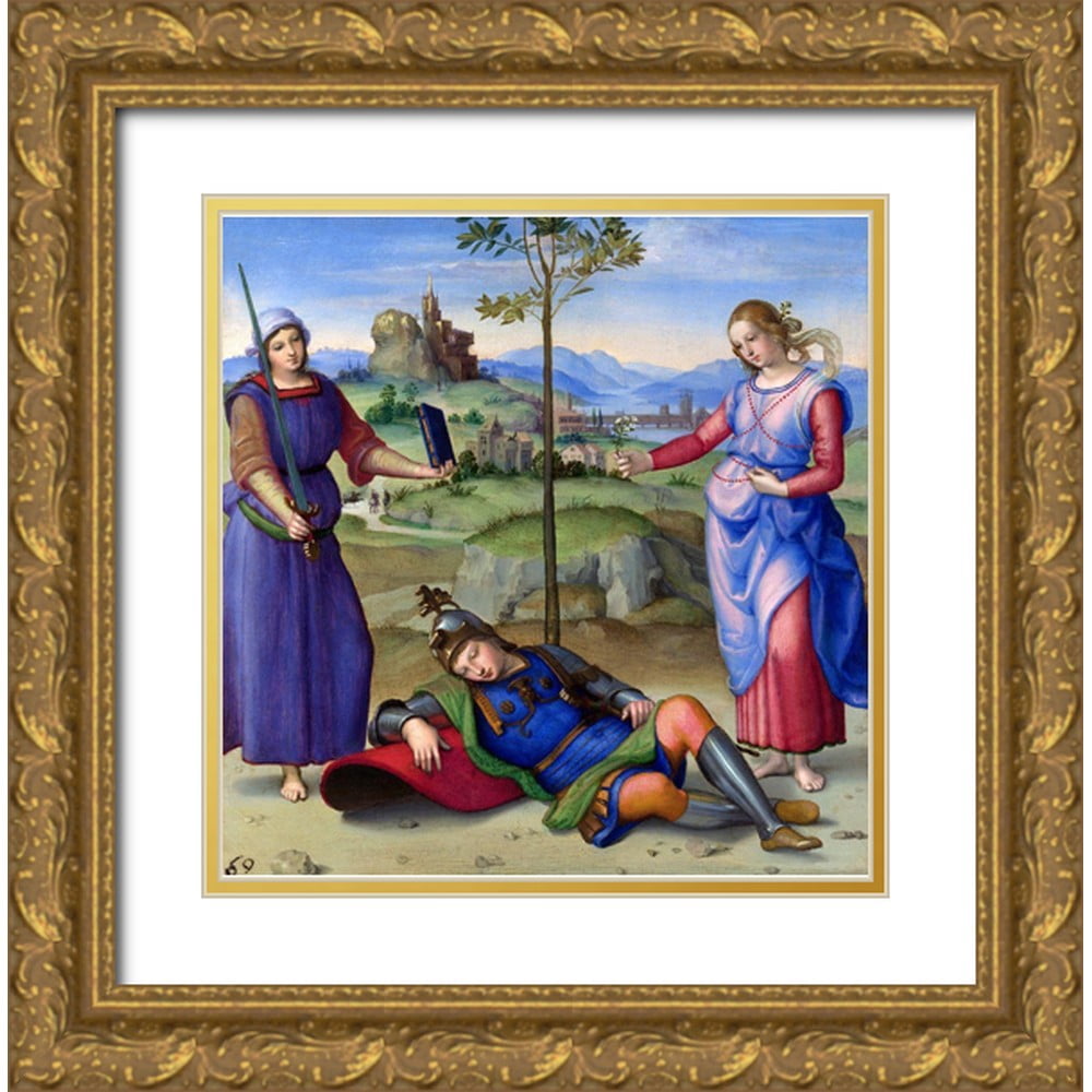 Raphael 26x26 Gold Ornate Wood Framed with Double Matting Museum Art ...