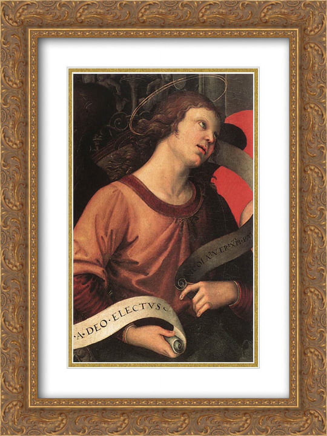 Raphael 2x Matted 18x24 Gold Ornate Framed Art Print 'Angel (fragment ...