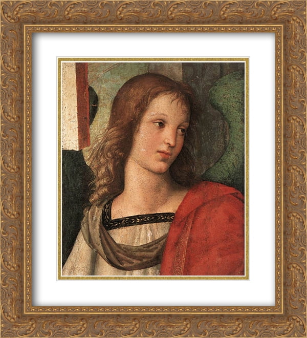 Raphael 2x Matted 20x22 Gold Ornate Framed Art Print 'Angel (fragment ...