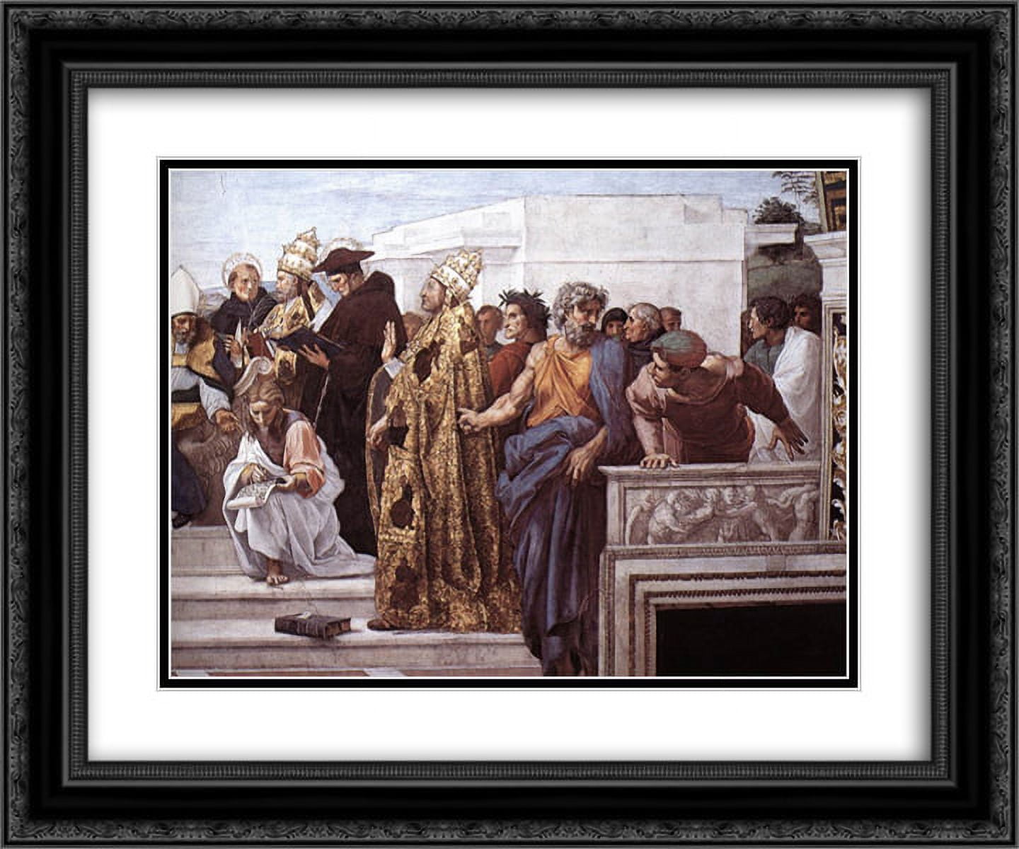 Raphael 2x Matted 24x20 Black Ornate Framed Art Print 'Disputation of ...