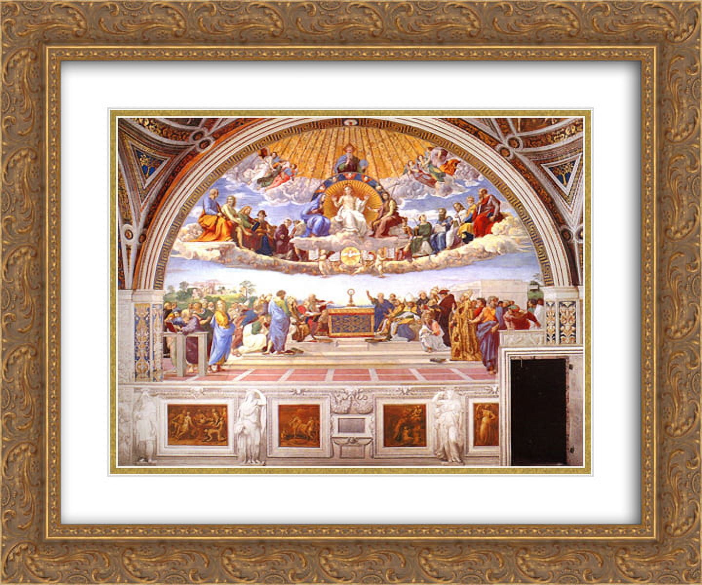 Raphael 2x Matted 24x20 Gold Ornate Framed Art Print 'Disputation of ...