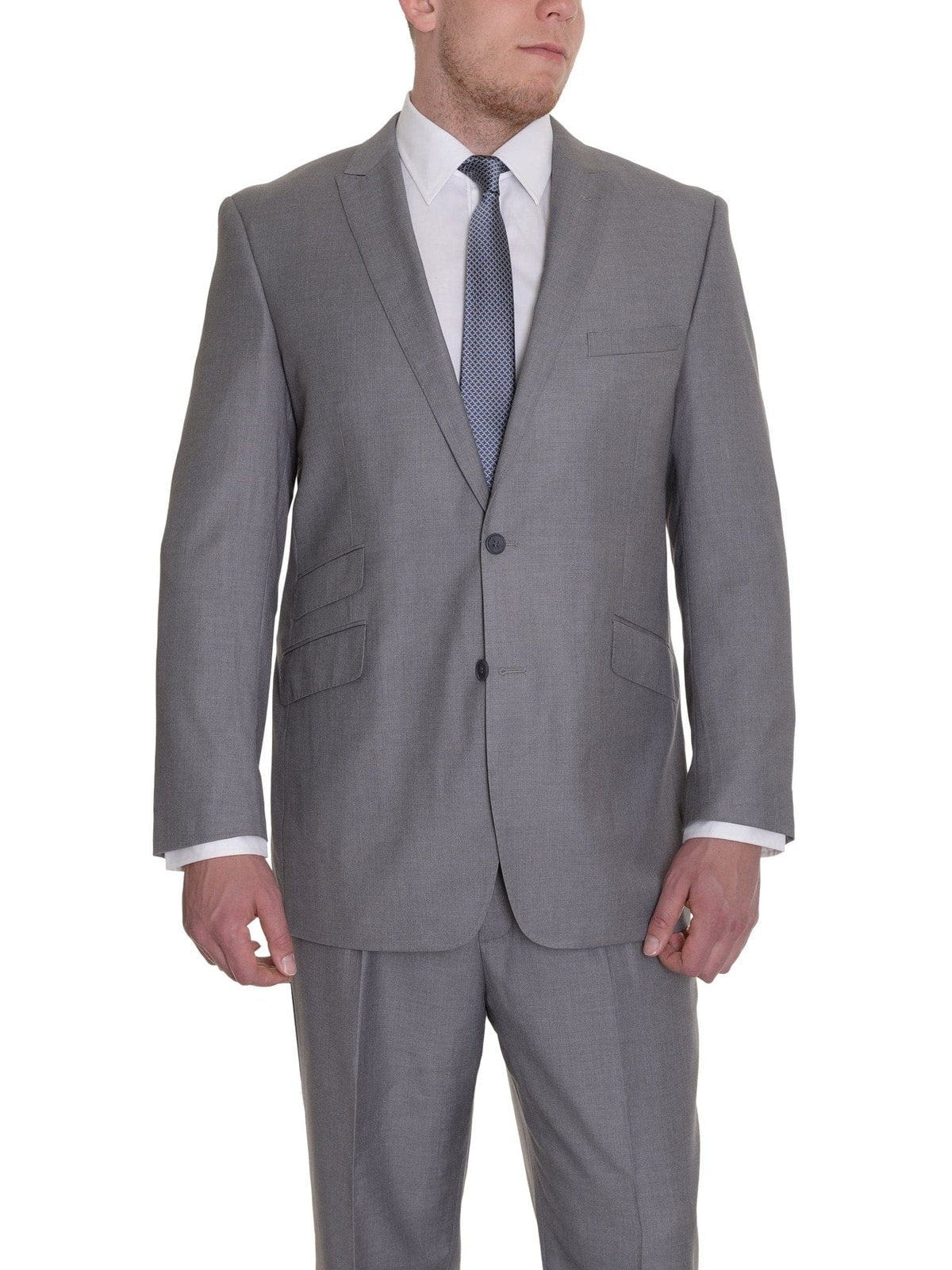 Raphael Classic Fit Light Heather Gray Two Button Suit With Peak Lapels ...