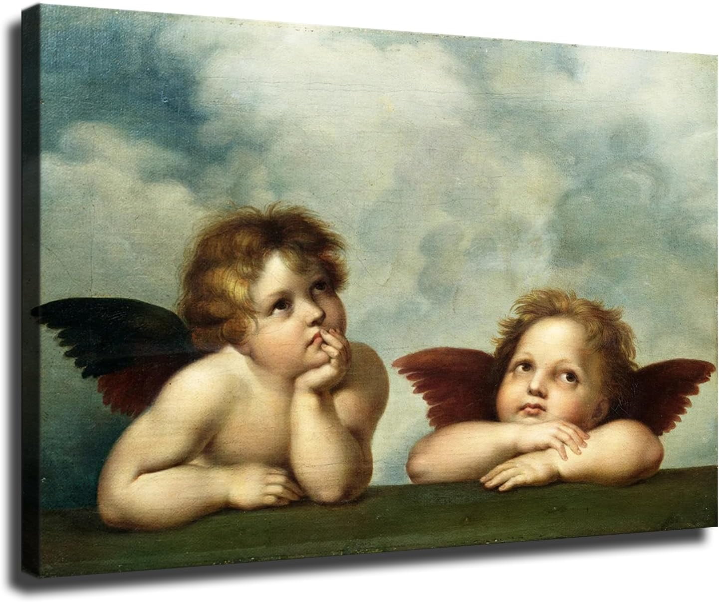 Raphael Winged Cherubs On Elbows Angel Canvas Painting Art Poster ...