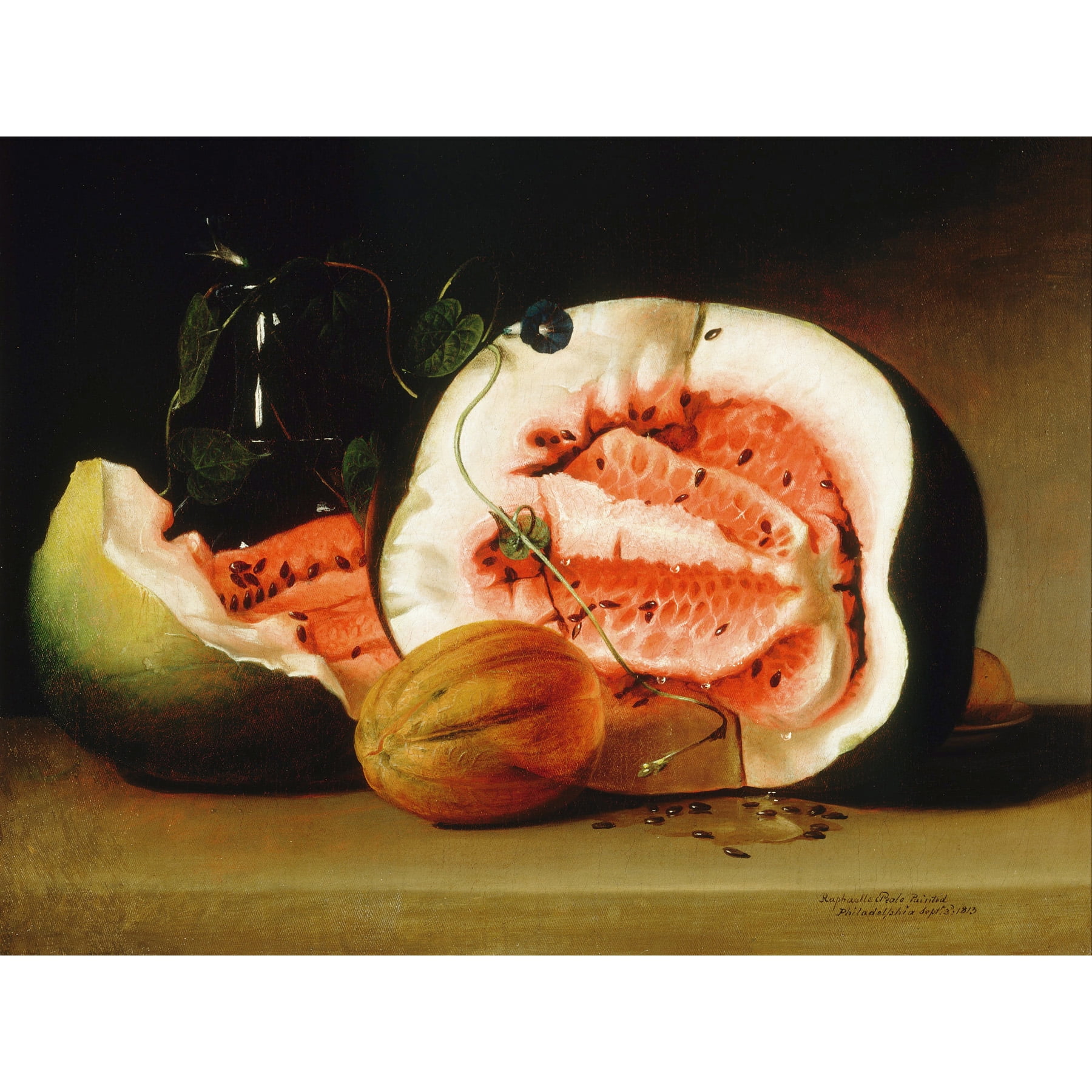 Raphaelle Peale Melons And Morning Glories Extra Large Art Print Wall ...