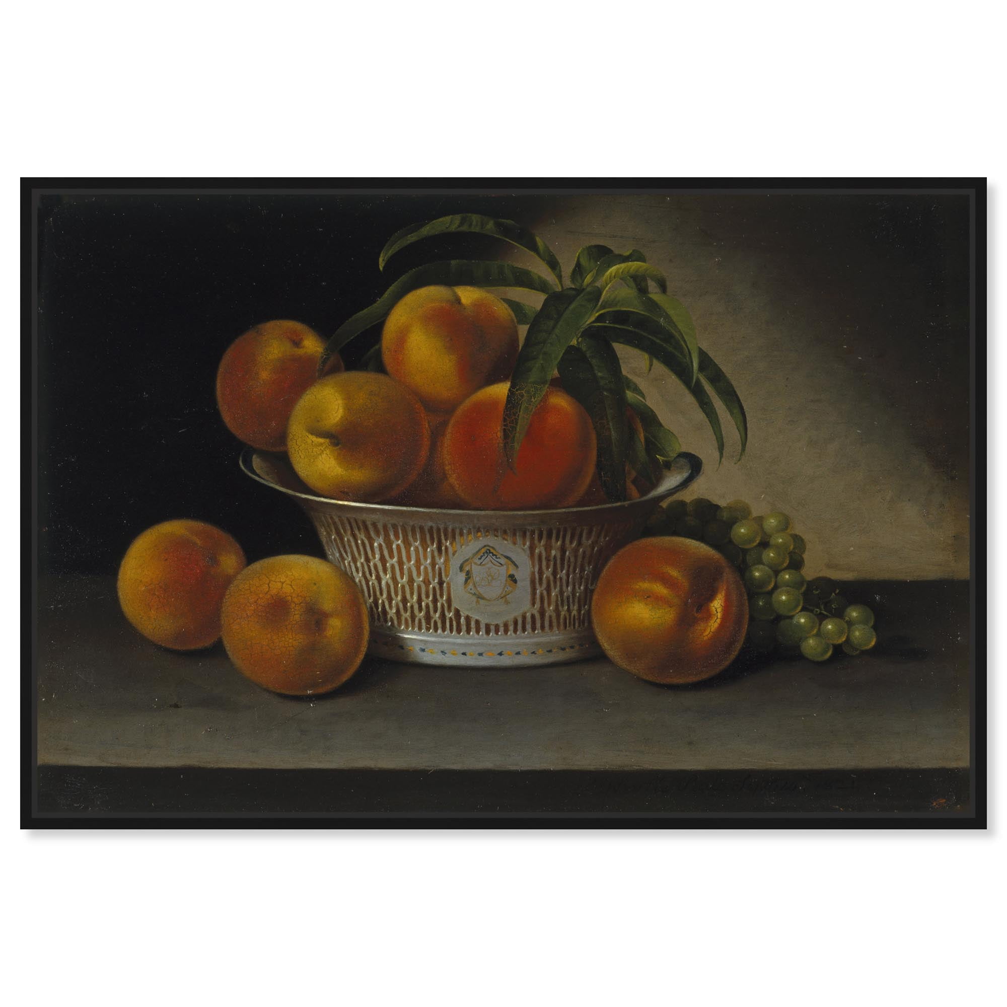 Raphaelle Peale - Still Life with Peaches Canvas Vintage Farm Wall Art ...