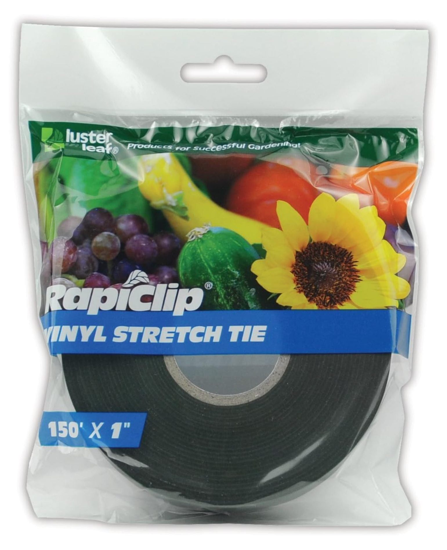 Rapiclip Extra Wide Vinyl Stretch Tie-150 Foot Roll 845, 1-Inch, Dark ...