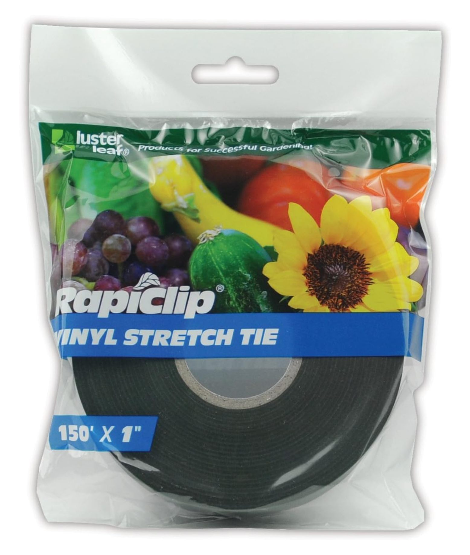 Rapiclip Extra Wide Vinyl Stretch Tie-150 Foot Roll 845, 1-Inch, Dark ...