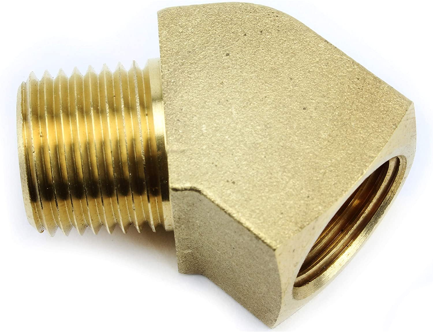 Rapid Air 45 Degree 1/2" NPT Pipe Thread Brass Street Elbow Fitting ...