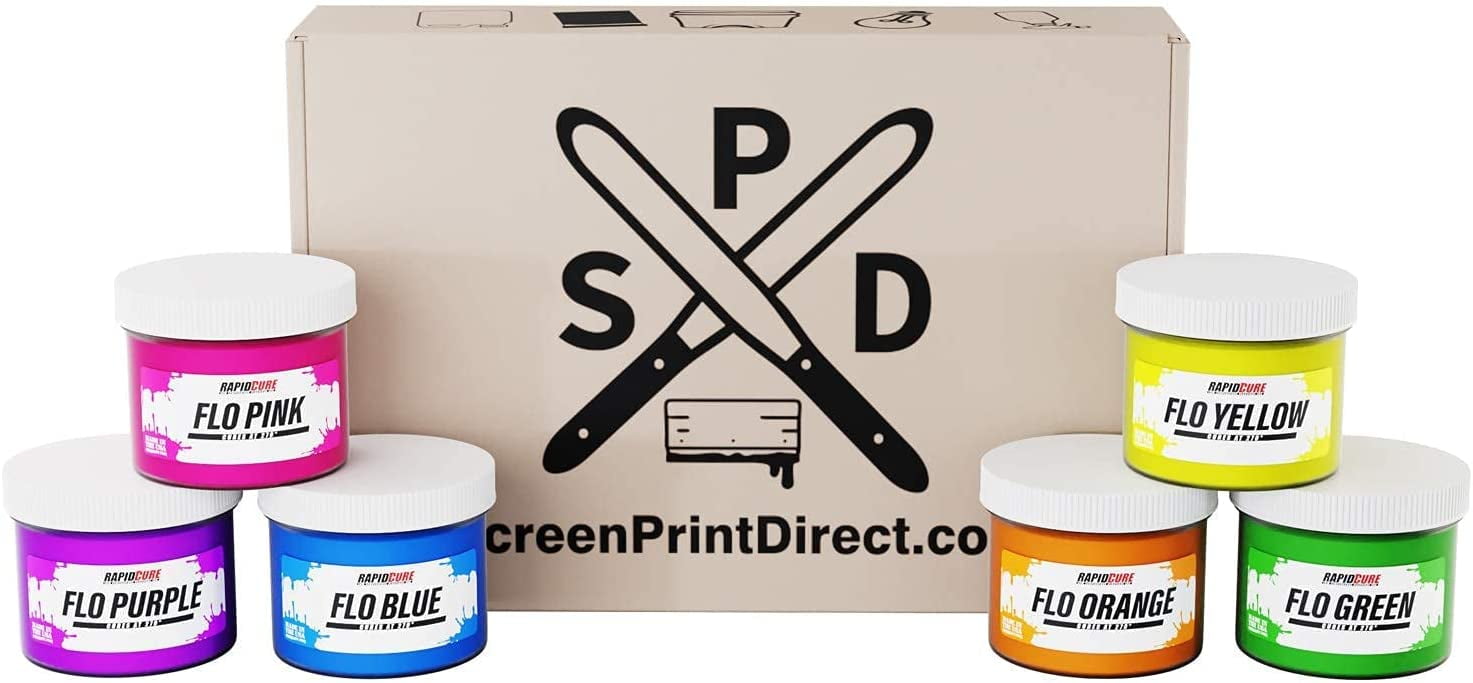 Rapid Cure Pastel Screen Printing Ink Kit - 6 Color Plastisol Ink for ...
