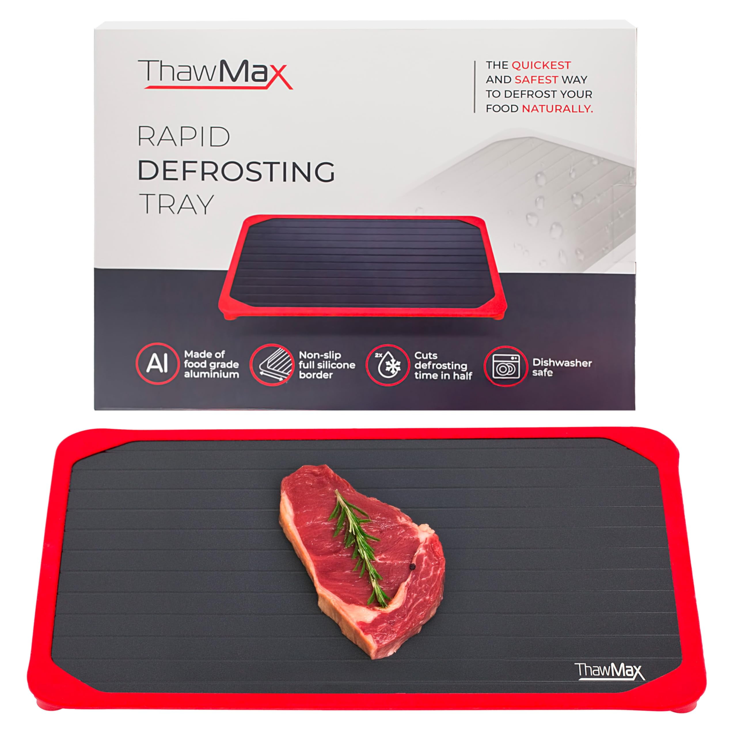 Rapid Defrosting Tray for Frozen Meat | No Mess Full Silicone Border ...