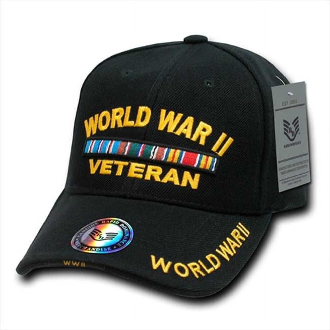 Rapid Dominance Deluxe Military Baseball Caps, World War Ii Vet, Black ...