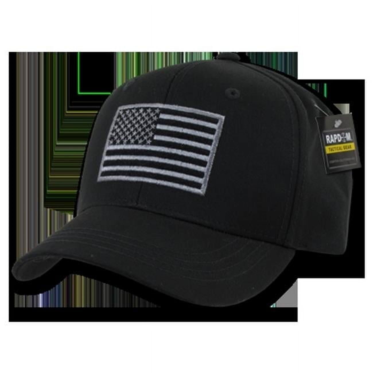 RapDom USA Flag Embroidered Operator Mens Cap [Black - Adjustable ...