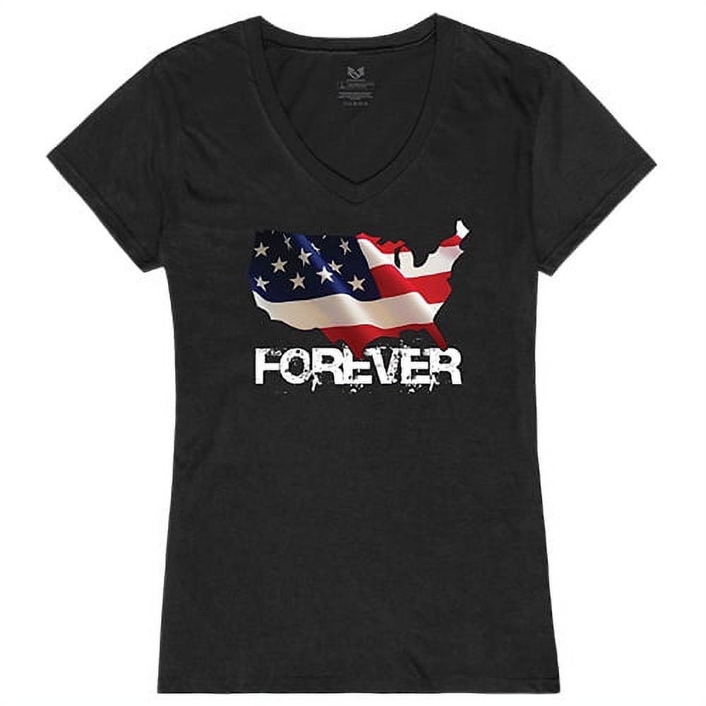 Rapid Dominance G03-U05-BLK-04 Forever USA Map Graphic V-Neck T-Shirts ...
