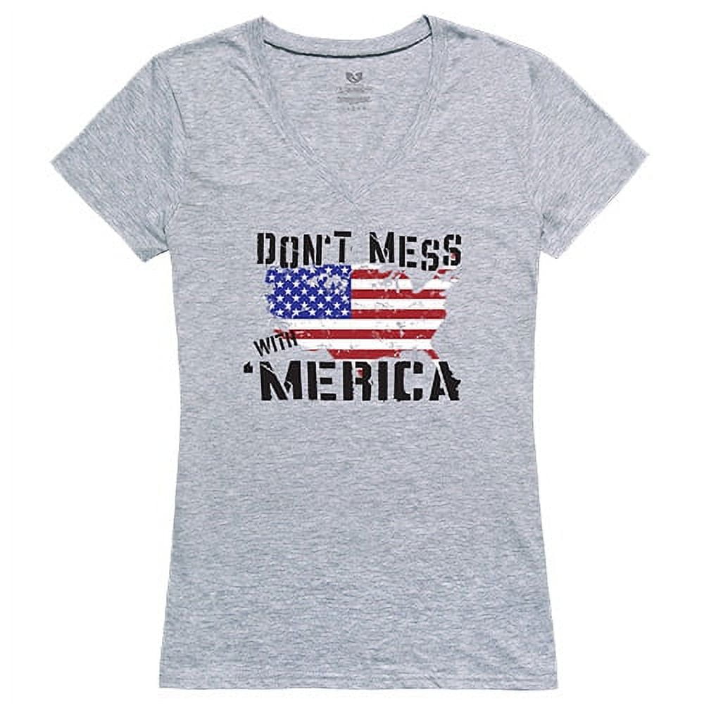 Rapid Dominance G03-U10-HGY-01 Dont Mess with America Graphic V-Neck T ...