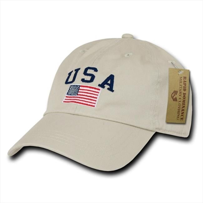 Relaxed Graphic Cap, USA Flag, Stone - Walmart.com