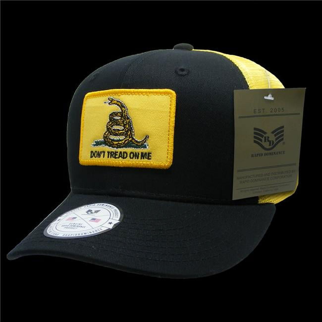 Rapid Dominance S020-GAD-BLK Gadsden Flag Patch Classic Trucker Cap ...