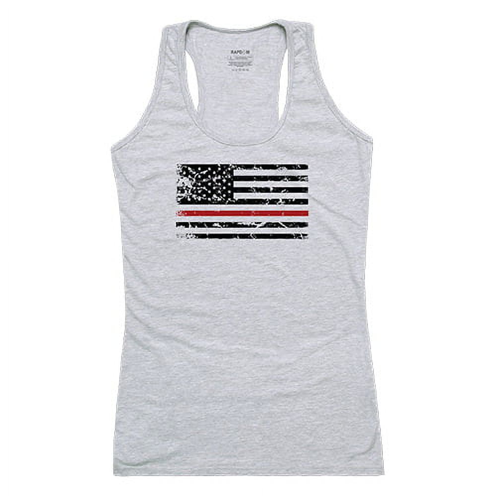 Rapid Dominance Thin Red Line Womens Graphic Tank Top, Heather Grey ...