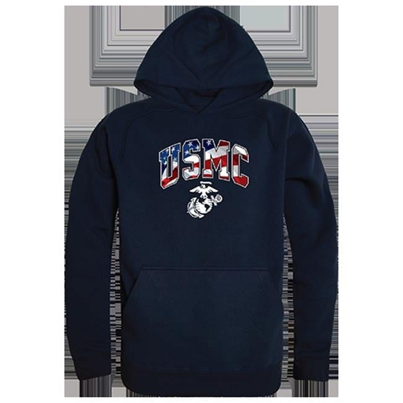 Rapid Dominance USMC Flag Letter Graphic Mens Pullover Hoodie [Navy ...