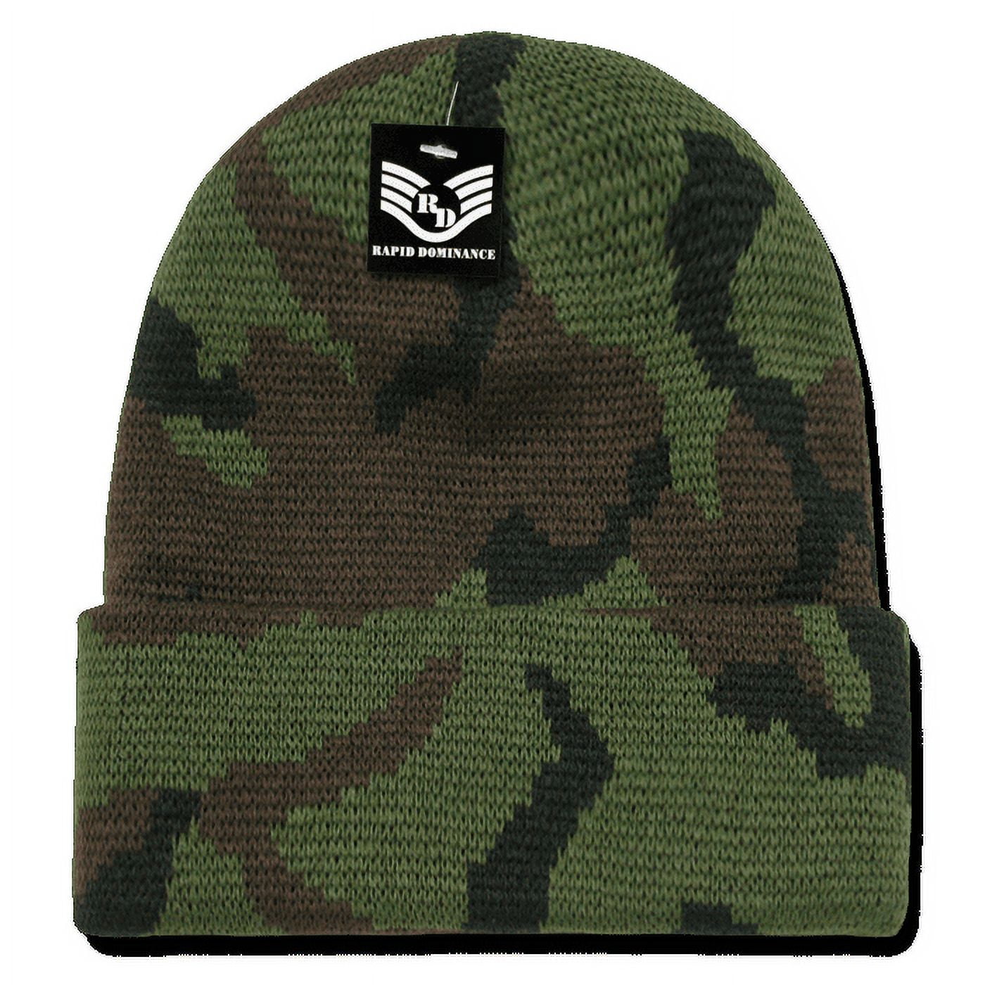 Rapid Dominance Woodland Military Camouflage Camo Cuffed Beanie