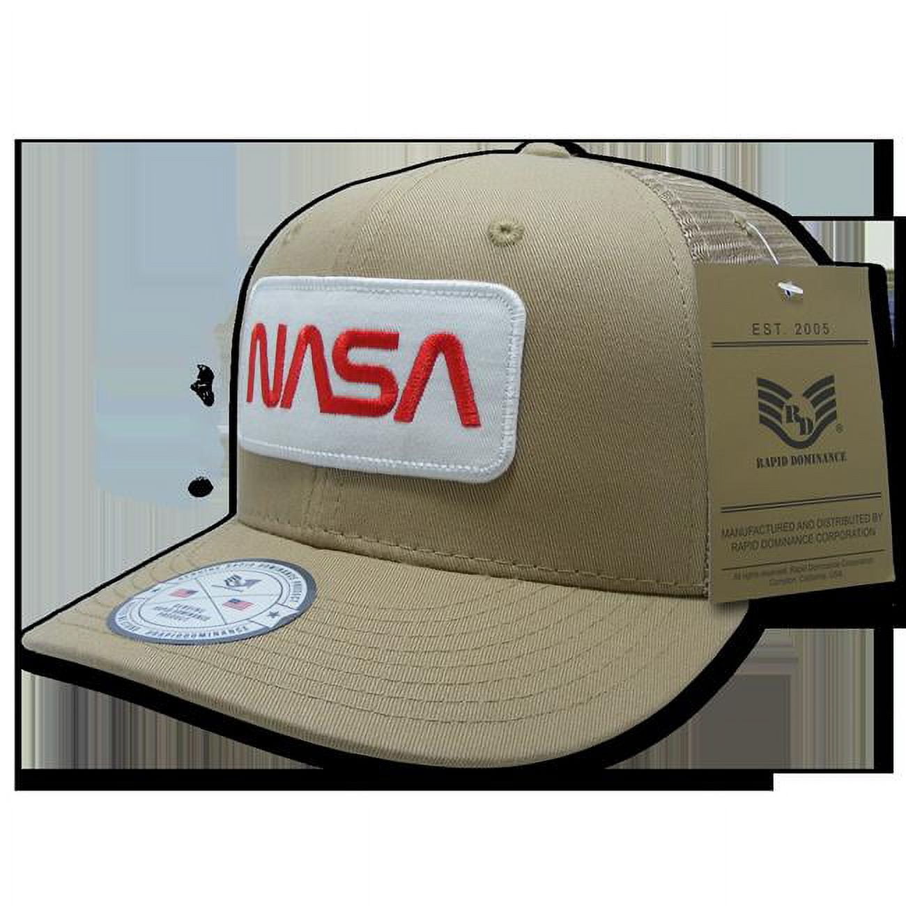 Rapid Dominance Worm NASA Patch Trucker Cap, Khaki - One Size - Walmart.com