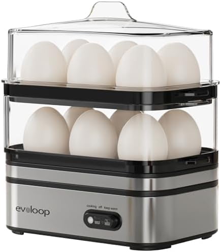 Rapid Egg Cooker Electric 12 Eggs Capacity, Soft, Medium, Hard Boiled ...