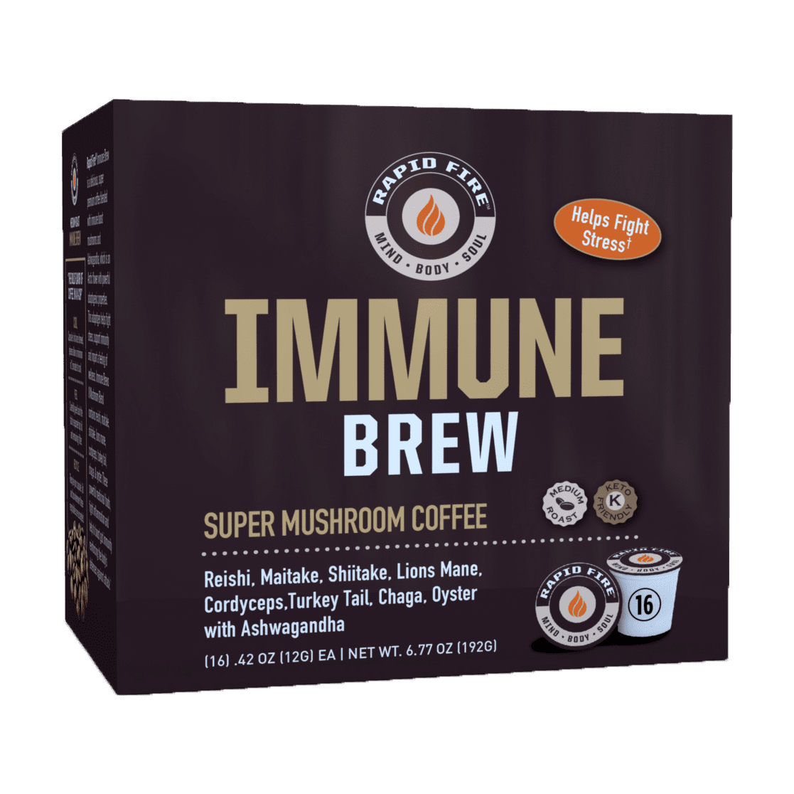 Rapid Fire Immune Brew Coffee Pods, Super Mushroom, Stress Relief ...