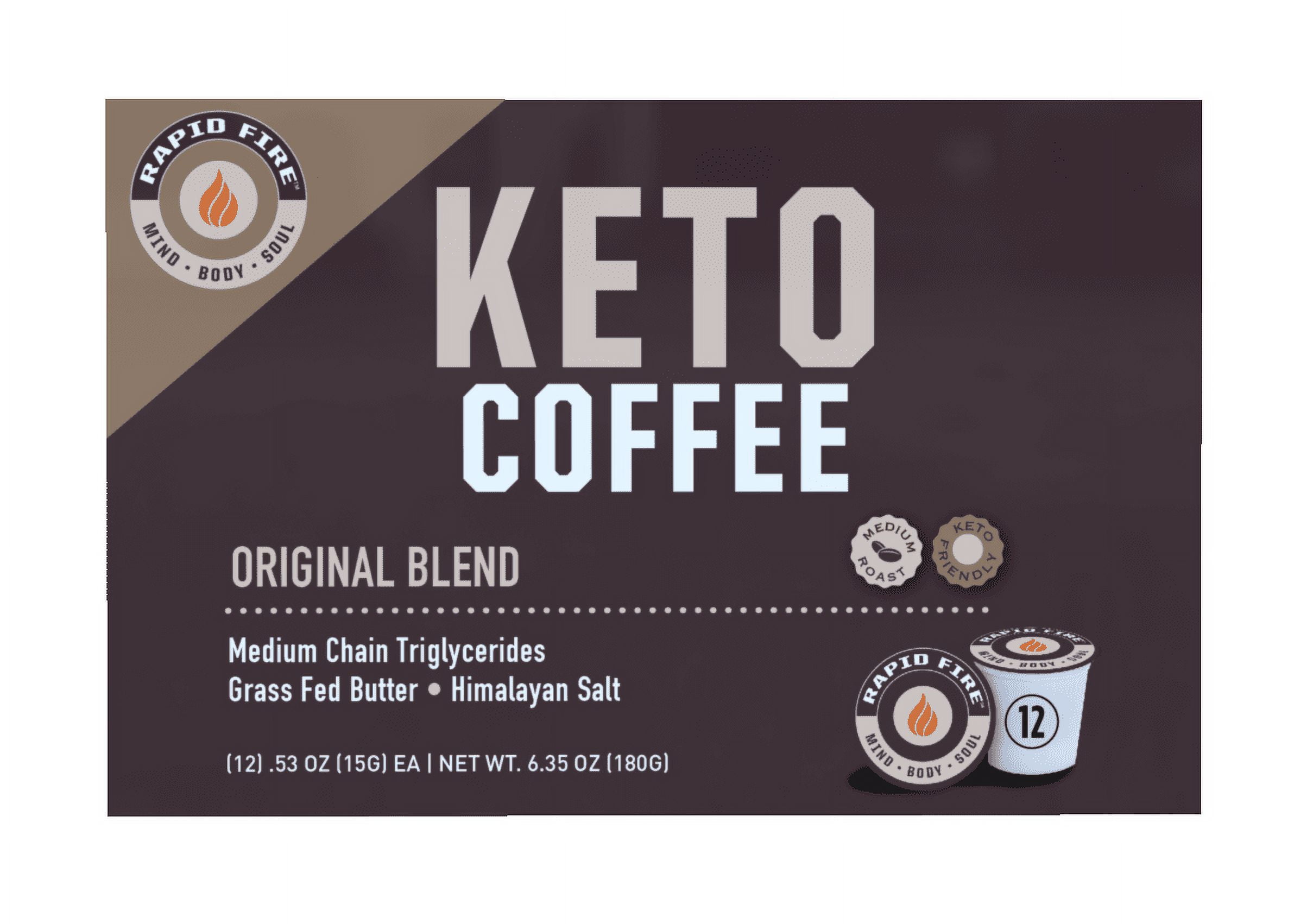 Rapid Fire Keto Protein Coffee Pods, Medium Roast, MCT Health Caffe ...
