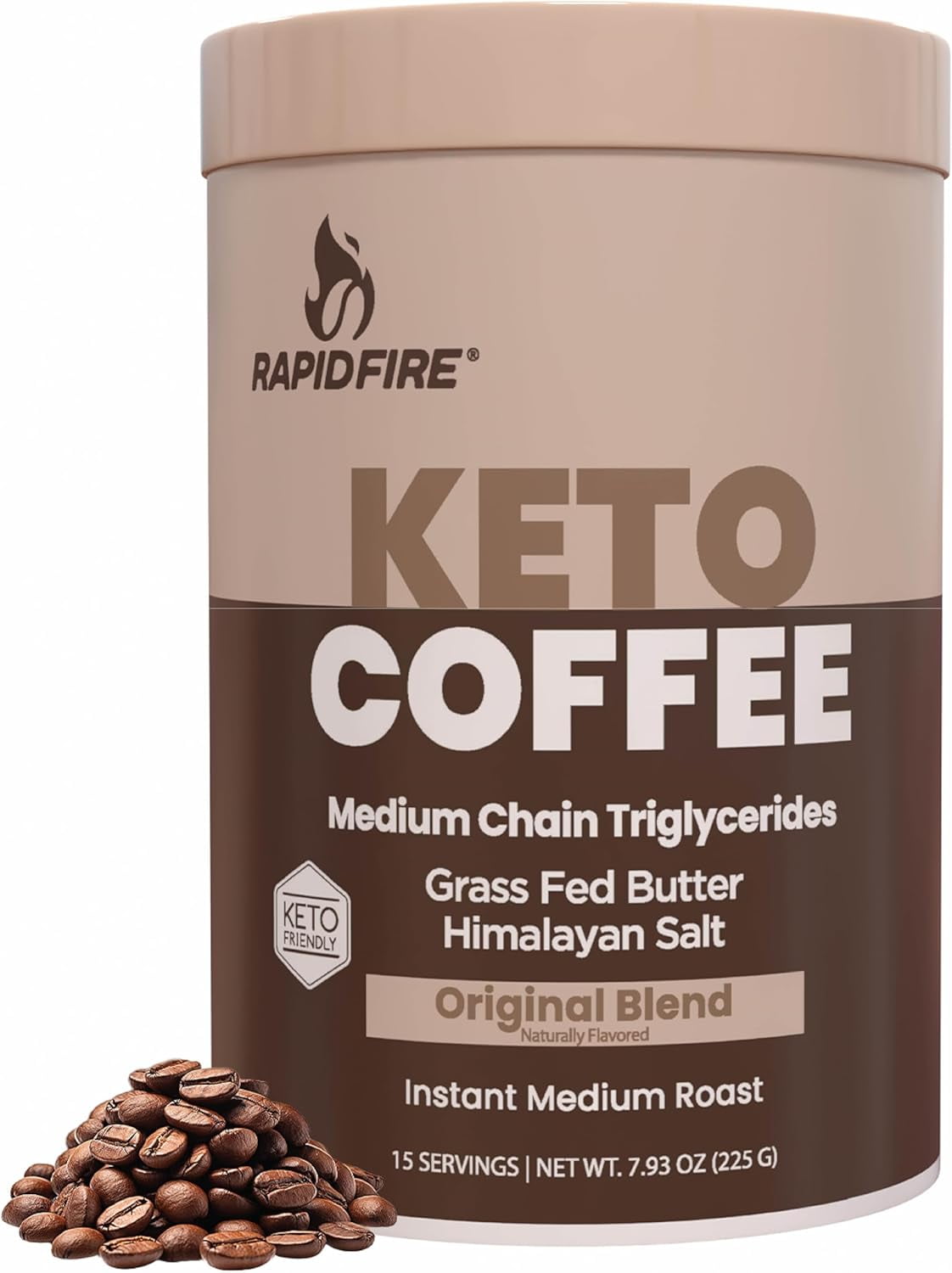 Rapid Fire Ketogenic Coffee Instant Coffee Mix, Original Blend, 7.9 Oz ...