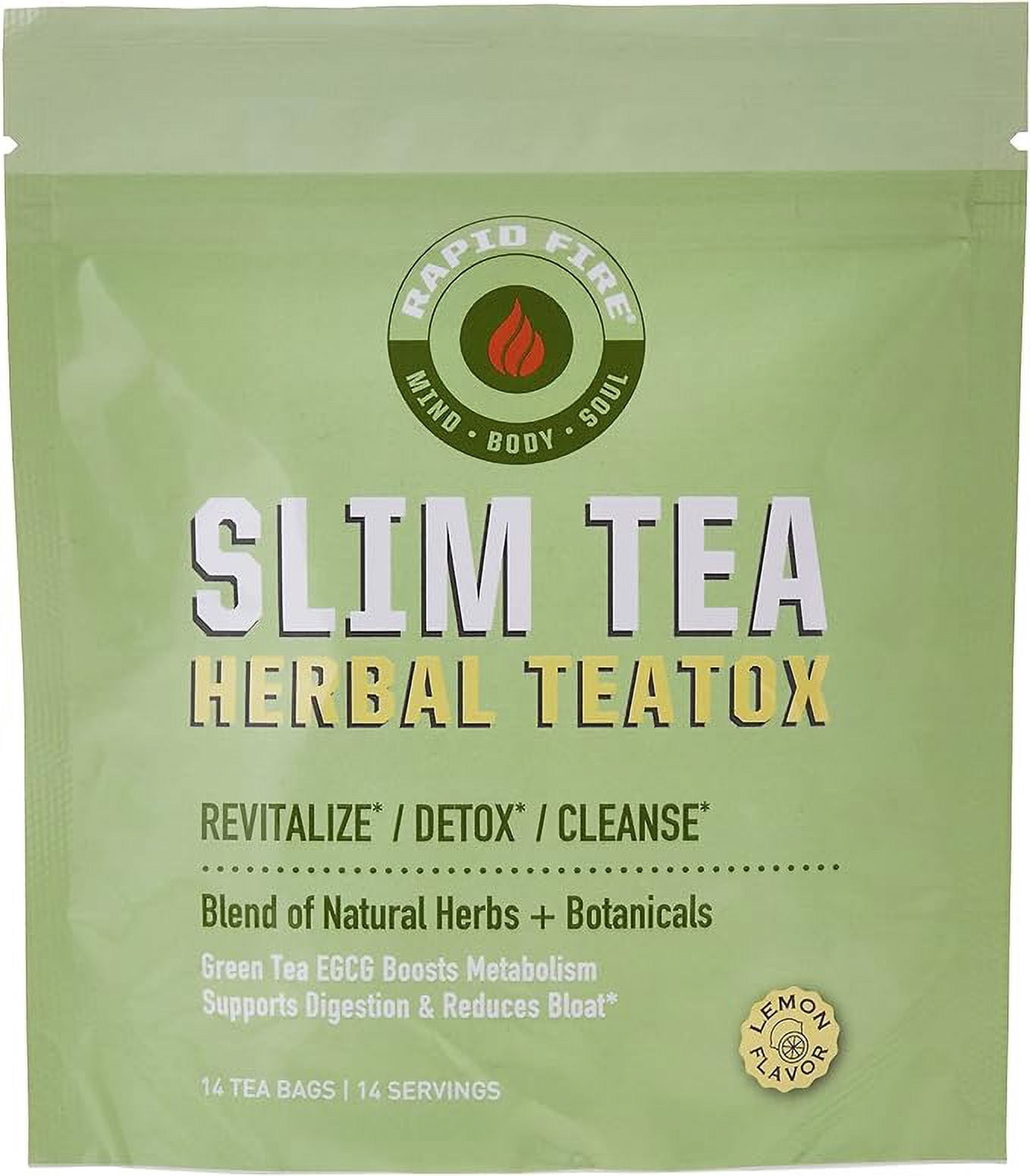 Rapid Fire Slim Tea 14 Day Herbal Teatox, Blend of Natural Herbs and Botanicals, Supports ...