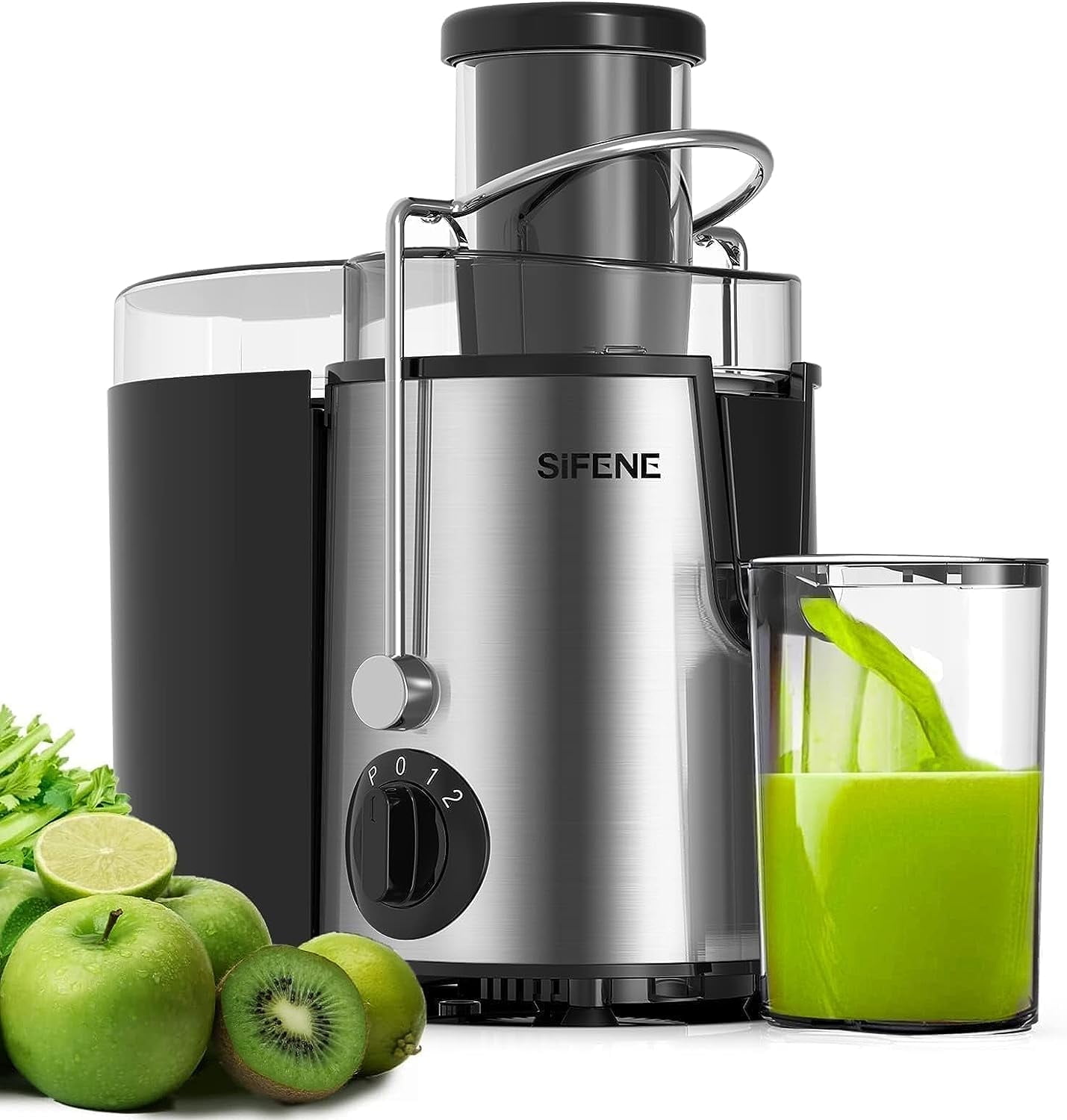 "SIFENE Rapid 500W Juicer Machine, 3"" Wide Feed Chute, Stainless Steel ...