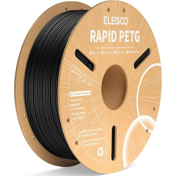 Rapid PETG Filament 1.75mm Black 1KG, High Speed 600mm/s 3D Printer ...
