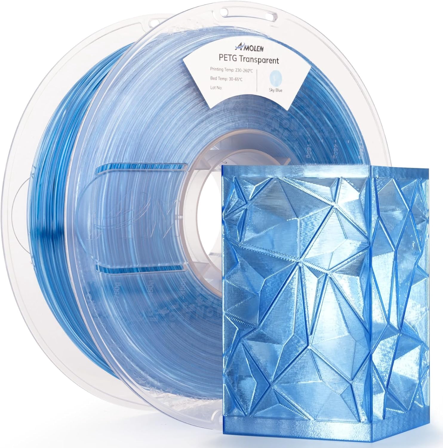 Rapid PETG Transparent 3D Printer Filament 1.75mm +/-0.02mm,Transcucent ...