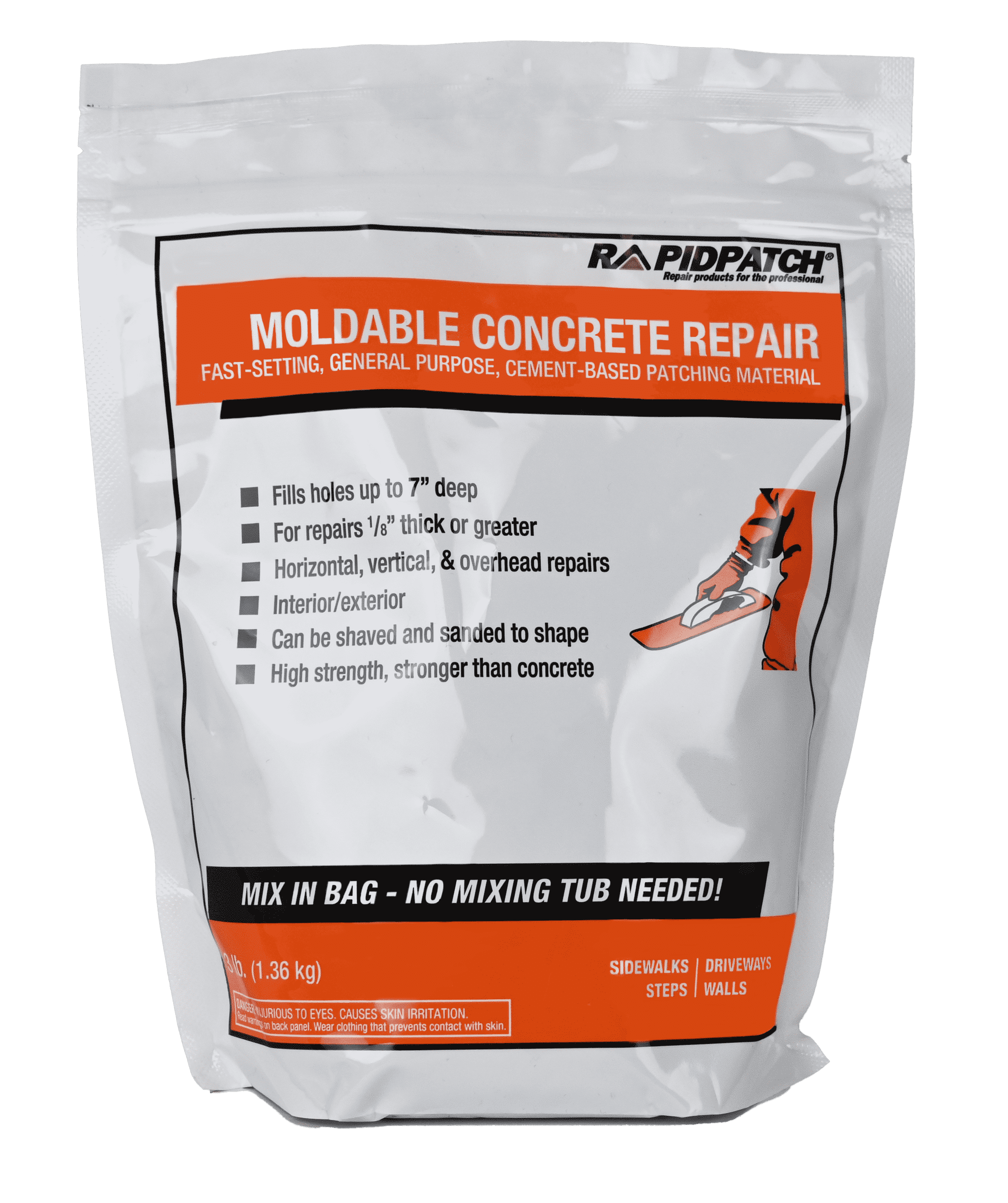 Rapid Patch Moldable Concrete Repair, Fast Drying - Walmart.com