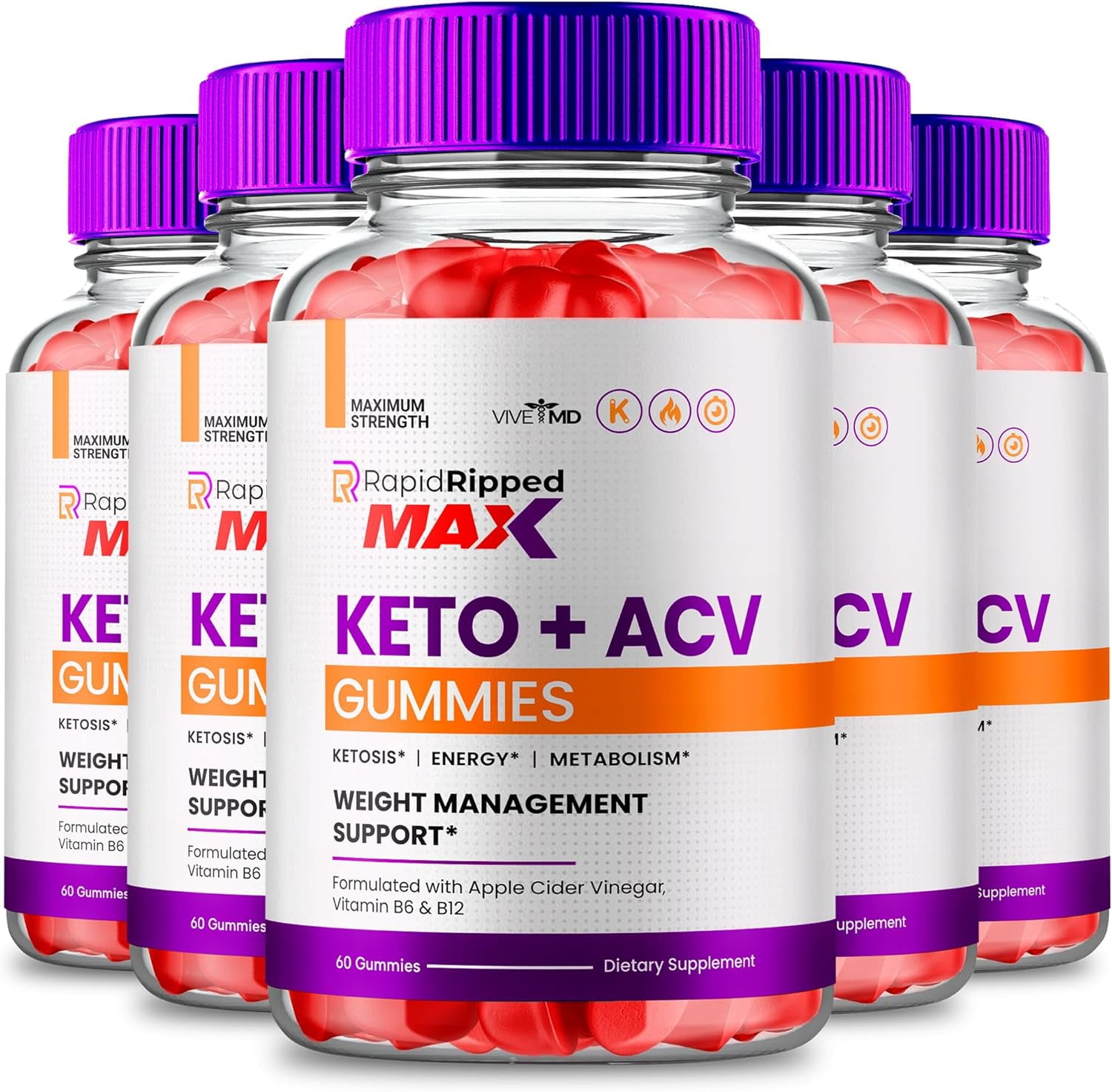 Rapid Ripped Max Keto ACV Gummies (5 Pack) - Walmart.com