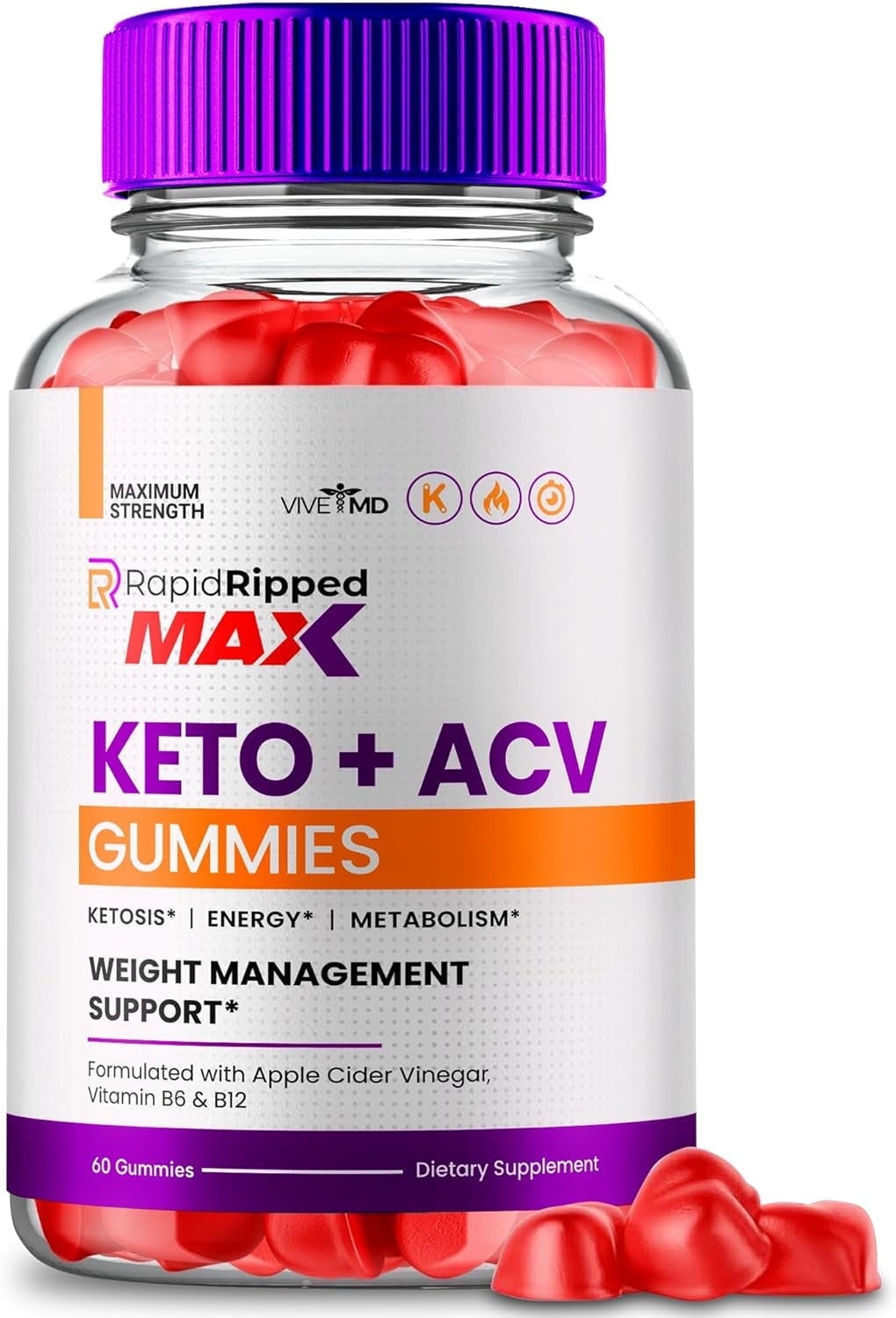 Rapid Ripped Max Keto ACV Gummies (60 Gummies) - Walmart.com