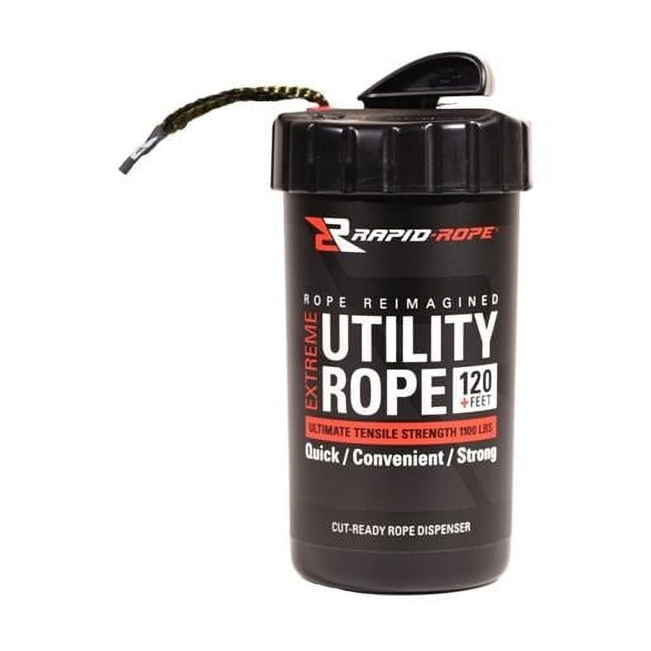 Rapid Rope 120 ft Utility Rope, Orange Flat Braid with Cutter Canister ...