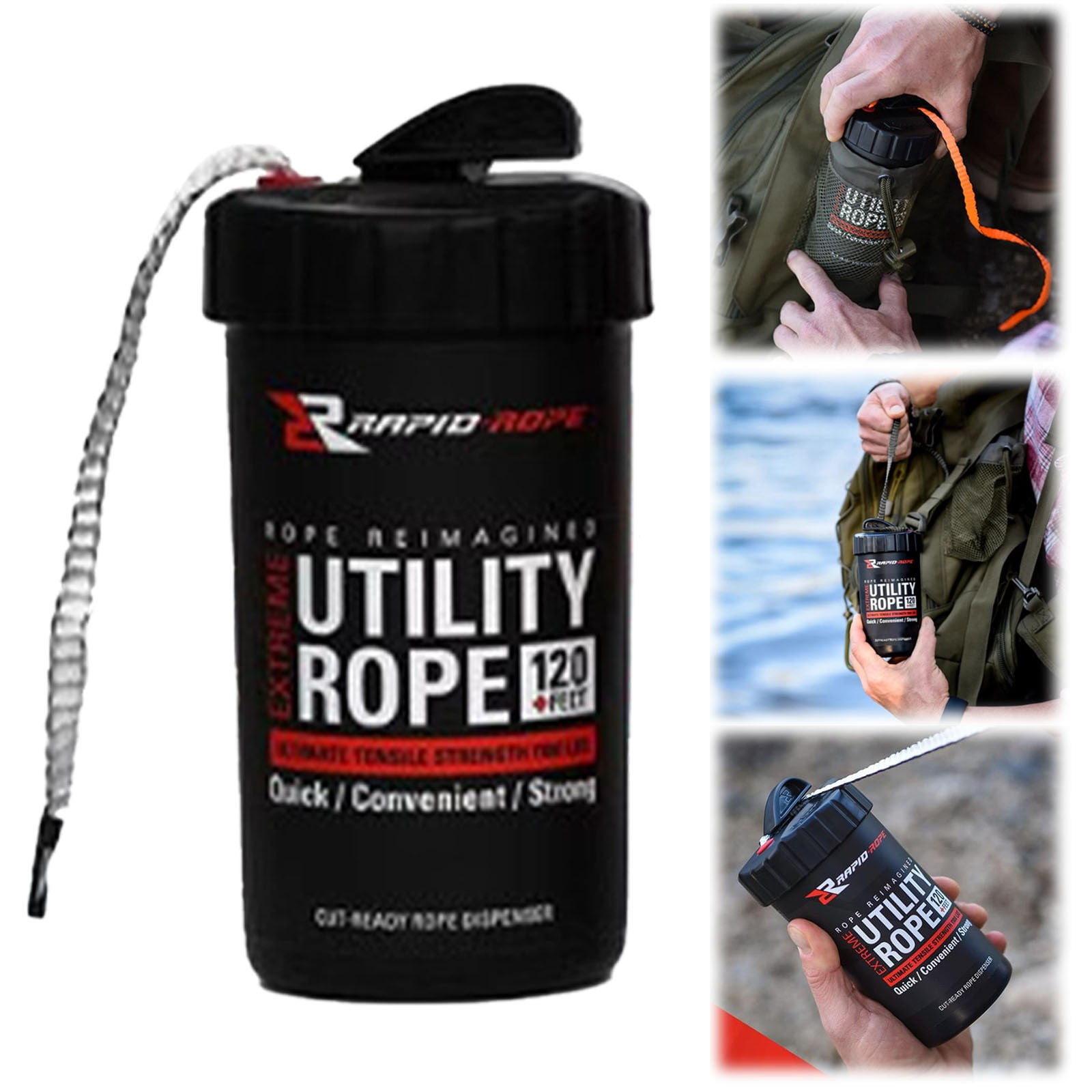 Rapid Rope Canister Flat Tactical Paracord, Made in USA,Tested Heavy ...