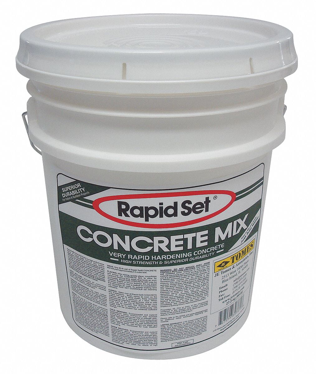 Rapid Set Concrete Mix,Pail,60 lb,Concrete Mix GRA-RSCM-60 - Walmart.com