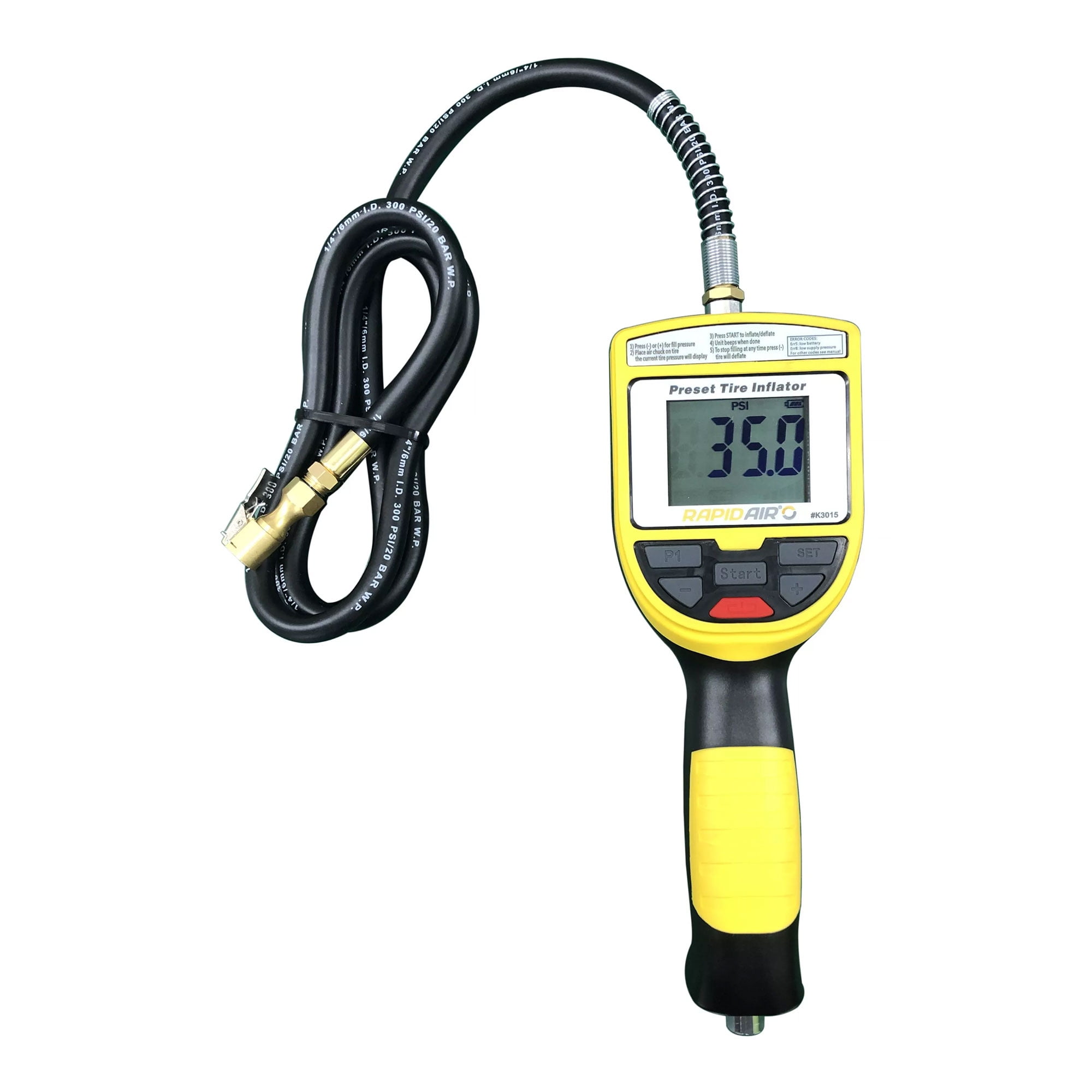RapidAir Automatic Shutoff Digital Inflator Gauge, 175 PSI, Tire ...