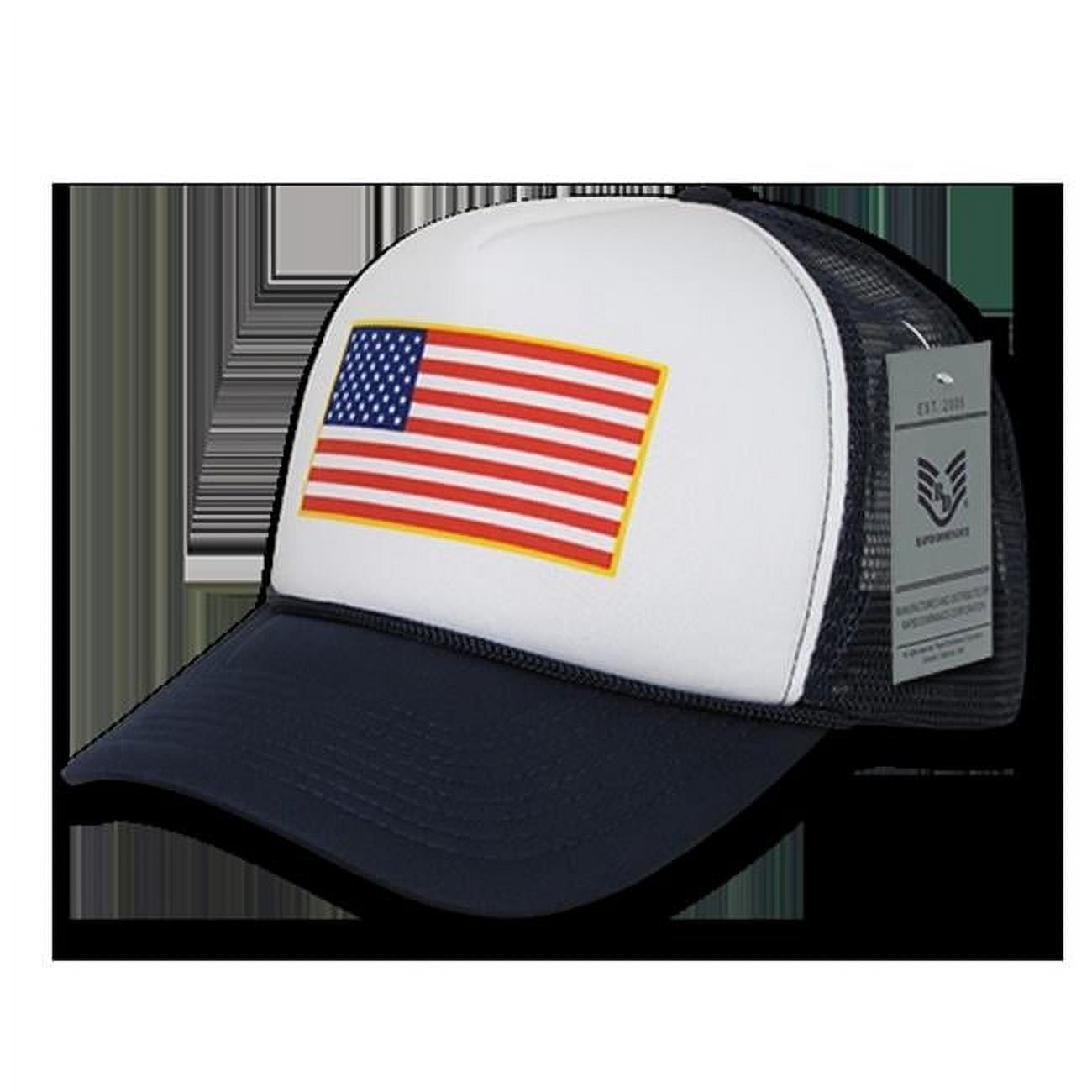 rapdom usa flag graphic foam trucker mens cap [navy blue - adjustable ...