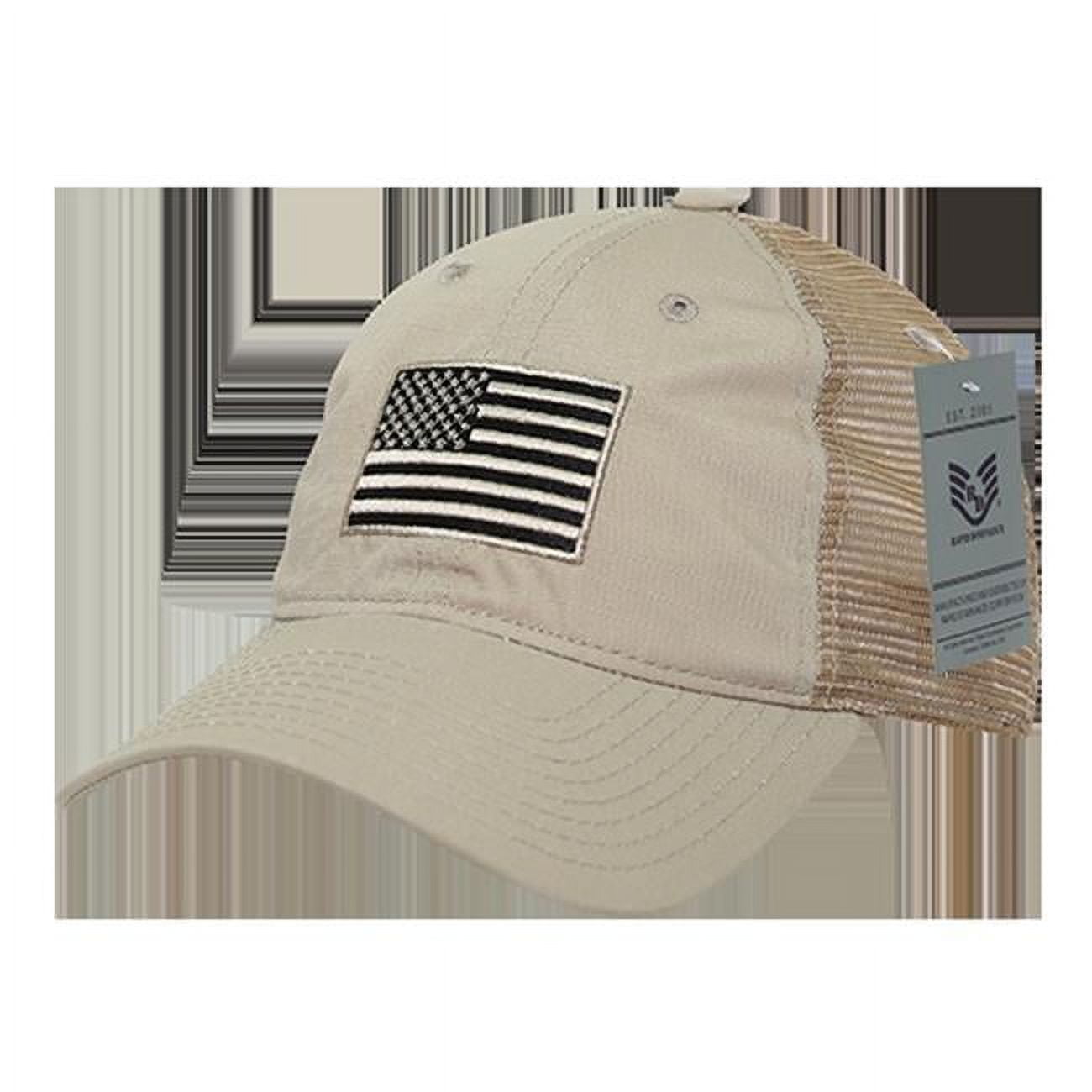 RapidDominance USA Flag Ripstop Trucker Cap, Khaki - Walmart.com